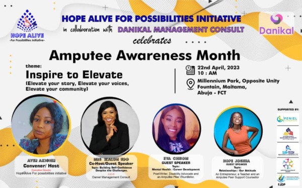 Inspire to Elevate: Amputee Awareness Month Program - Hope Alive for ...